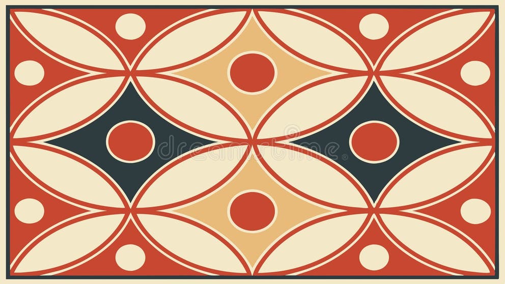 Retro Geometric Circular Pattern Background, Vector Design Generative ...