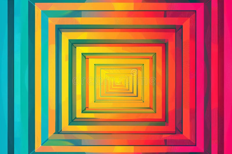 Retro Geometric Gradient Stripes, Vivid Neon Colors, Stylized Op Art ...