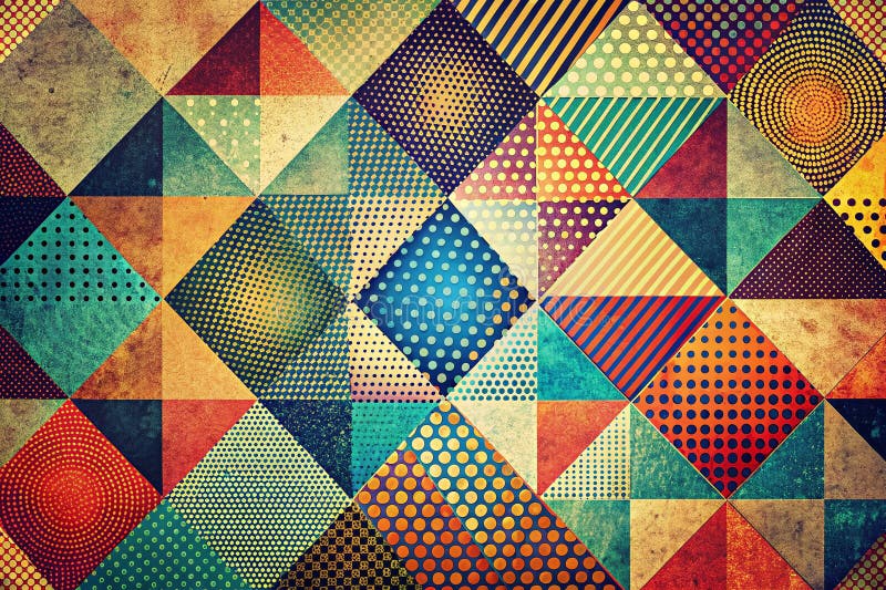 Retro Geometric Halftone Textures a Collection of VintageInspired Abstract Patterns with Circles ...