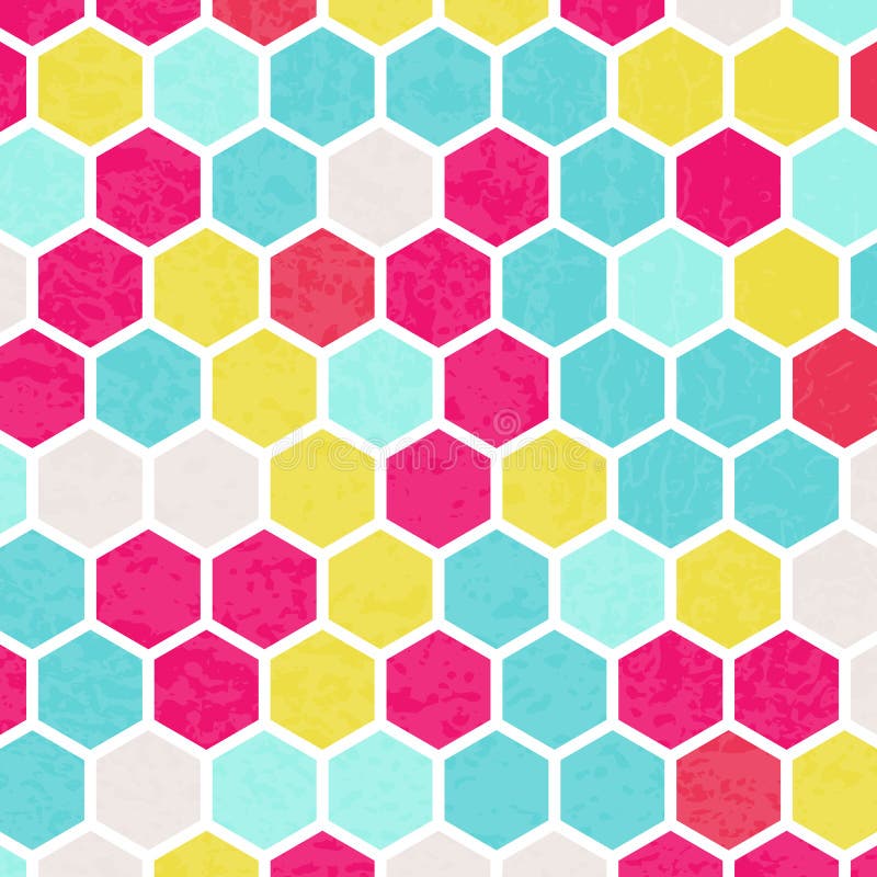 Retro Geometric Hexagon Pattern Stock Vector - Illustration of modern ...