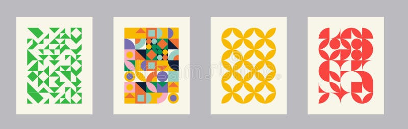 Retro Geometric Pattern Background, Vector Abstract Circle, Triangle ...