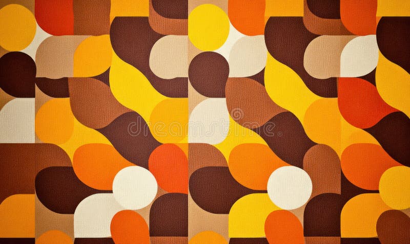 Retro Geometric Pattern with Rounded Squares and Circles Evokes Mid ...