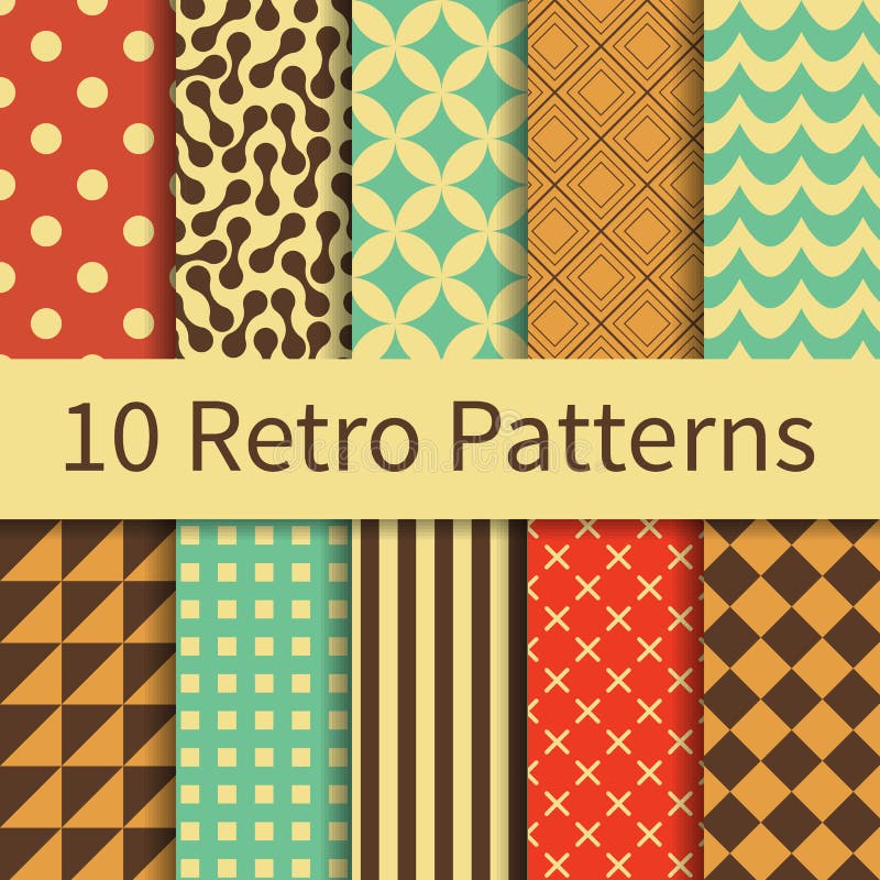 Retro seamless patterns stock vector. Illustration of line - 33919544