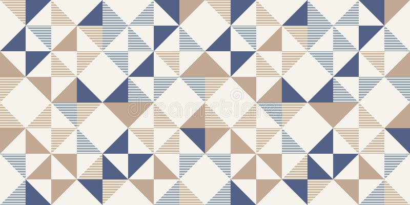Retro Geometric Stripes Quilt Inspired Seamless Vector Pattern Stock ...
