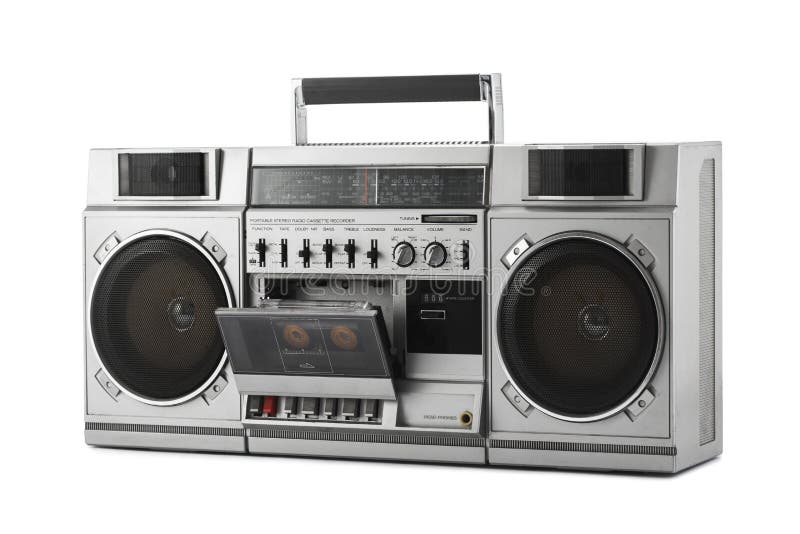Retro Ghetto Blaster, Isolated on White with Clipping Path Stock Image ...