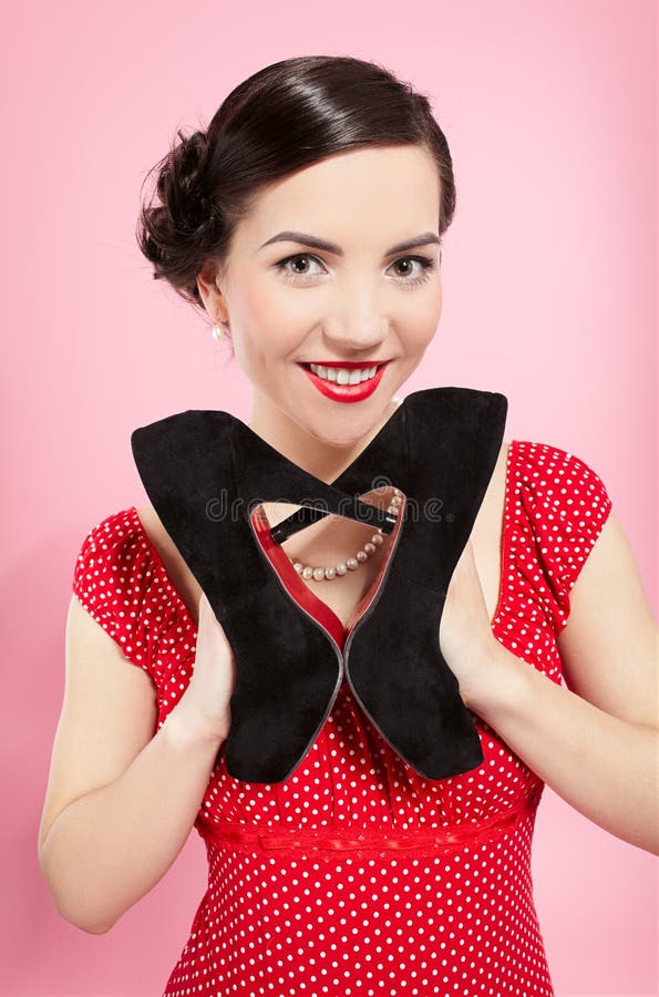 Retro girl stock image. Image of expression, people, pearl - 13728045