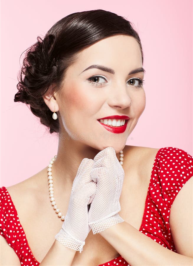 Retro girl stock image. Image of caucasian, girl, black - 13966471