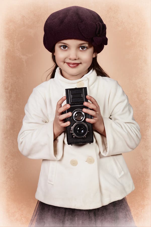 Retro girl stock image. Image of photographic, childhood - 28590907
