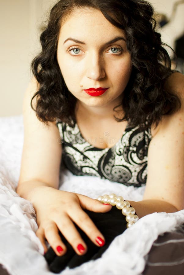 Retro girl portrait stock photo. Image of lifestyle, happy - 31579472