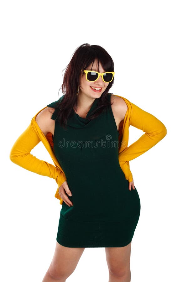 Retro girl posing stock image. Image of isolated, attractive - 10939709