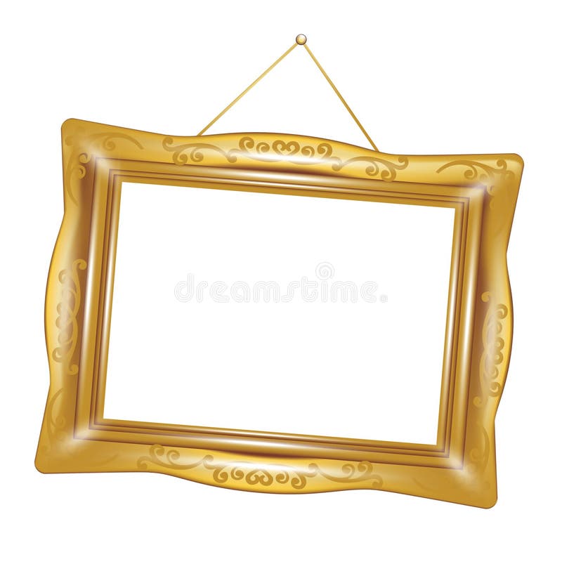 Retro Golden Frame Isolated Stock Vector - Illustration of painting ...