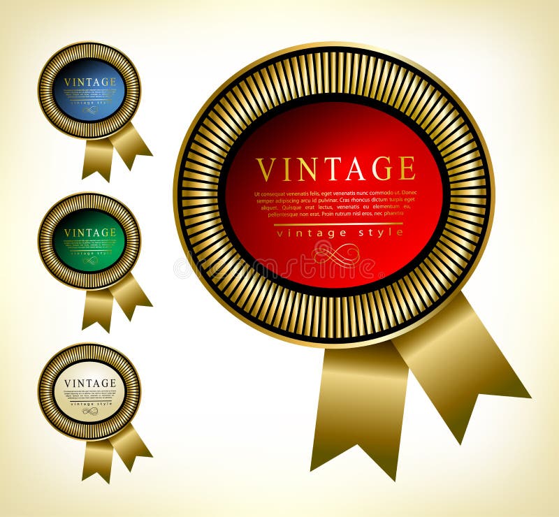 Retro Golden Framed Label. Premium Design Elements Stock Illustration ...