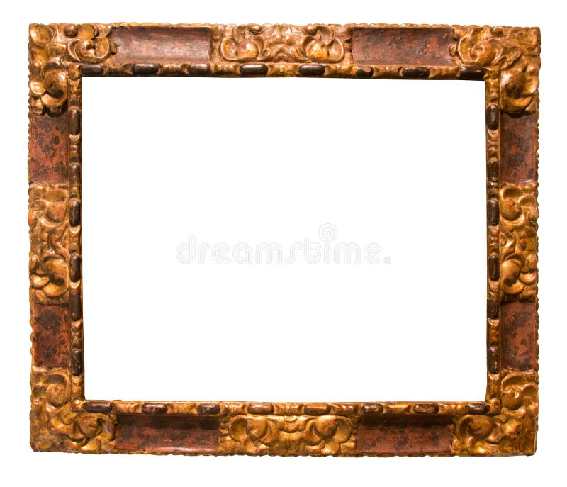 Retro Golden Rectangular Frame for Photography on Isolated Background ...