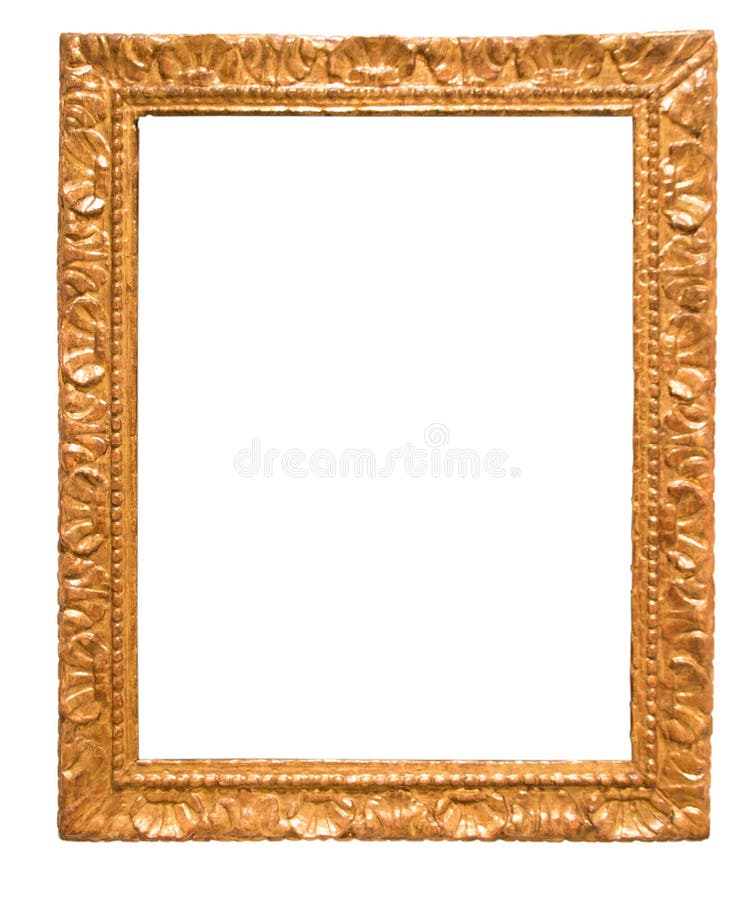 Retro Golden Rectangular Frame for Photography on Isolated Background ...