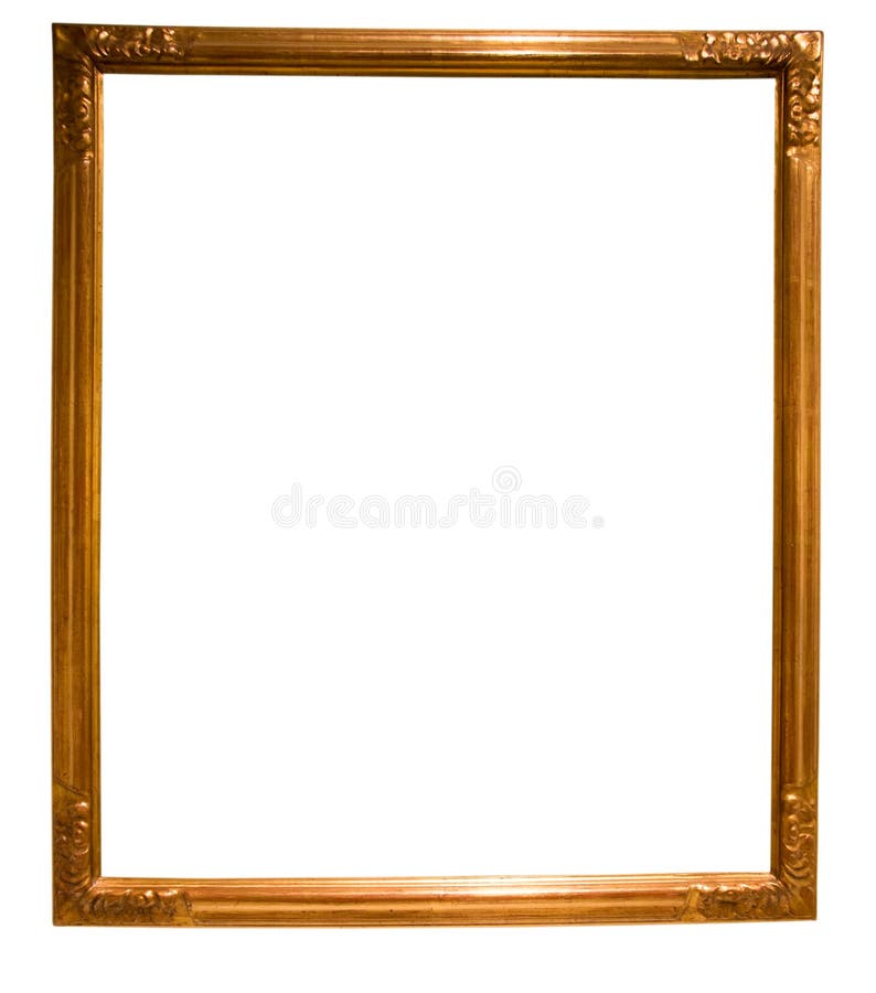 Retro Golden Rectangular Frame for Photography on Isolated Background ...