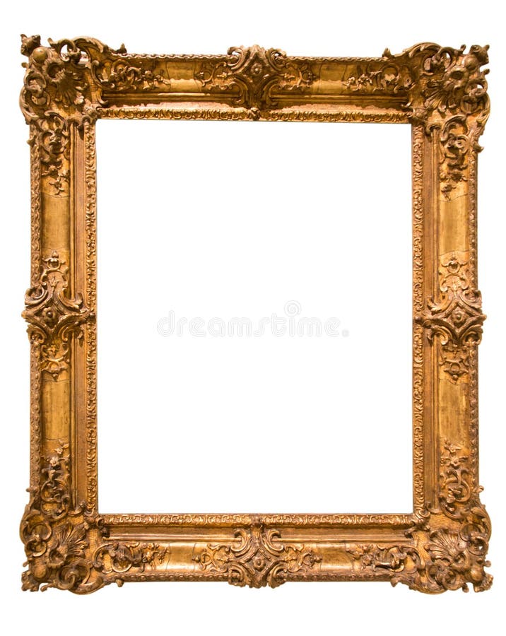 Retro Golden Rectangular Frame for Photography on Isolated Background ...