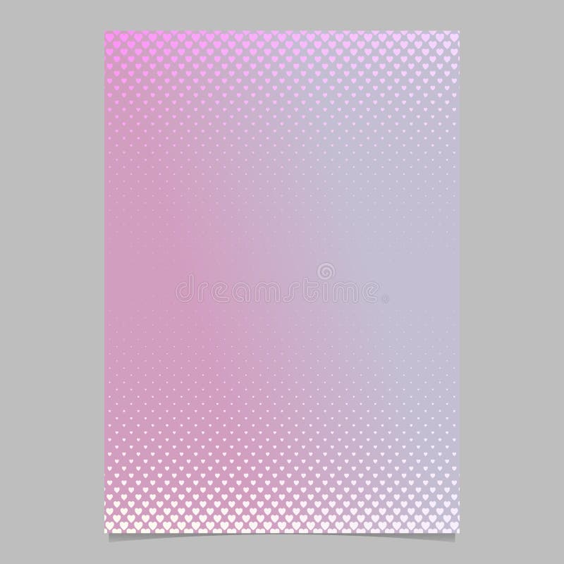 Retro Gradient Heart Pattern Flyer Template - Vector Brochure ...