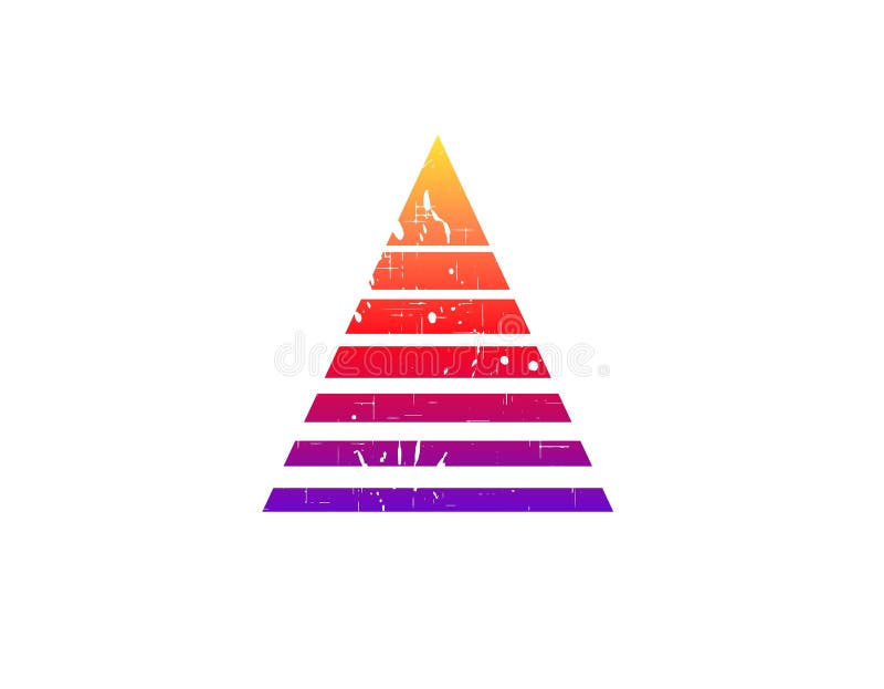 Retro Gradient Pyramid: Colorful 80s and 90s Nostalgia Stock ...