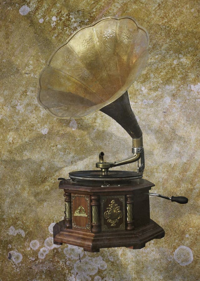 Retro-Grammophon Mit Trichter Stockbild - Bild von unterhaltung ...