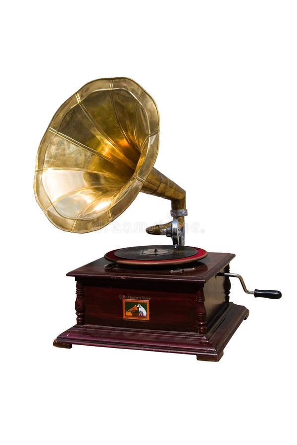Retro- Altes Grammophon Mit Horn Stockbild - Bild von unterhaltung ...