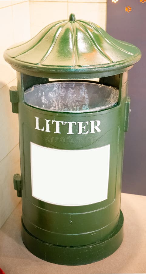 Retro green garbage stock photo. Image of british, waste - 40966166