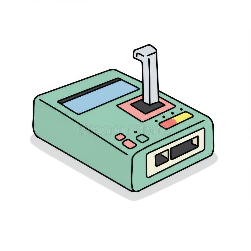 Retro Green Joystick Controller Illustration Stock Illustration ...