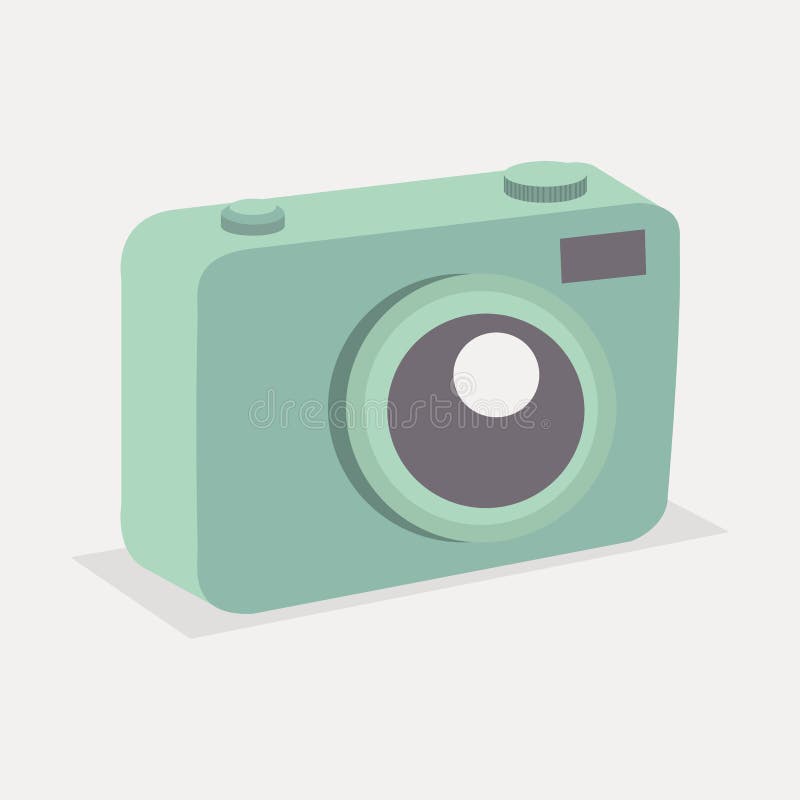 Retro Green Pastel Camera Icon Stock Vector - Illustration of camera ...