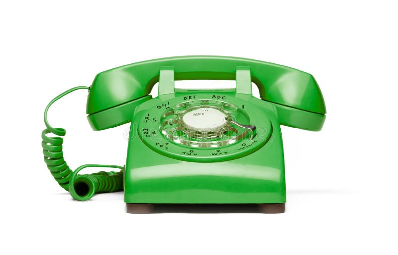 Retro Green Phone On White Background. Stock Photo - Image: 23415060