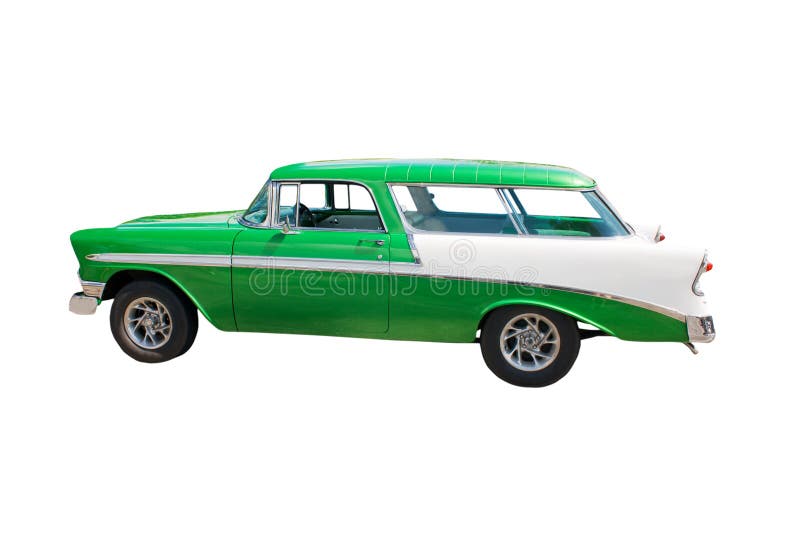 Retro green wagon hotrod stock photo. Image of shiny, street - 5455418