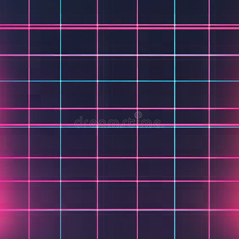 Retro Grid Pattern Background Neon Pink Blue Lines Digital Art Design ...