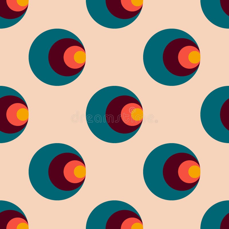 Retro Groove Pattern with Circles in the Style of 70 S Stock Vector ...
