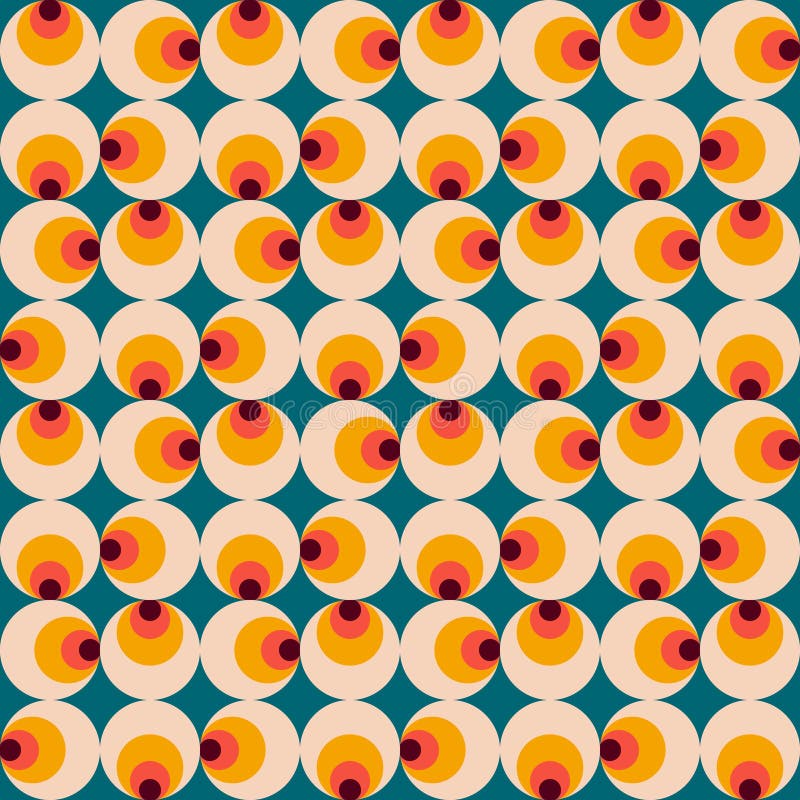 Retro Groove Pattern with Circles in the Style of 70 S Stock Vector ...