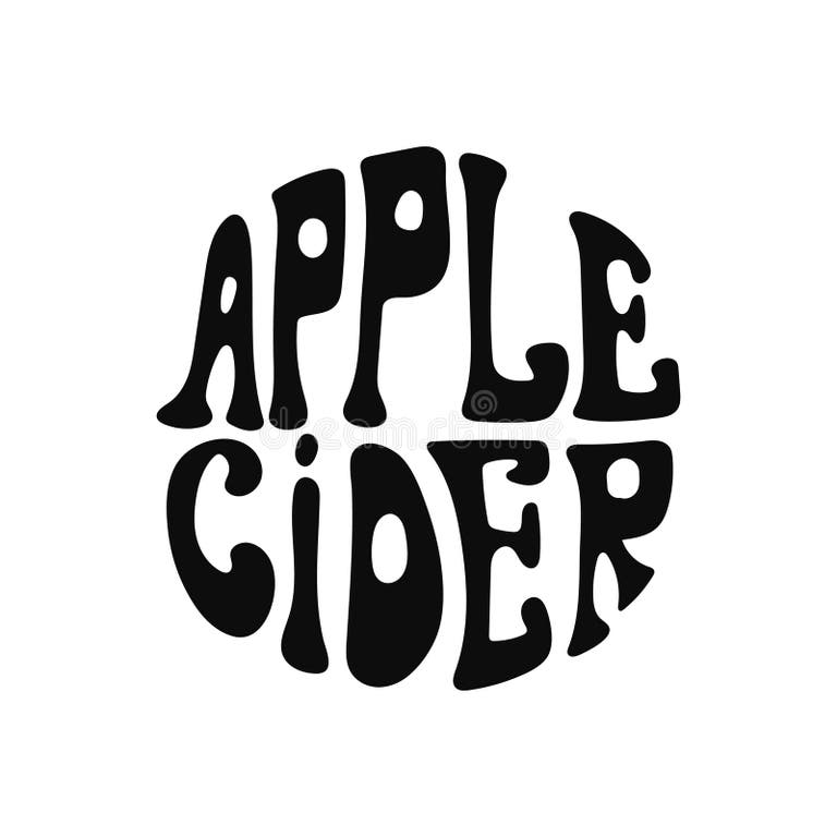 Retro Groovy Apple Cider Logo Design with Bold Typography in Circular ...