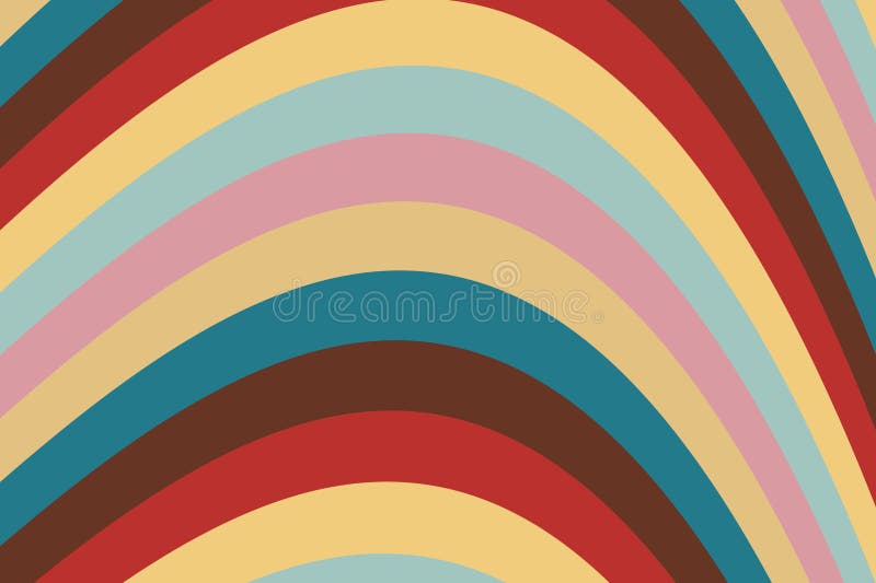 Retro Groovy Background. Abstract Colourful Wavy Shapes Design Stock ...