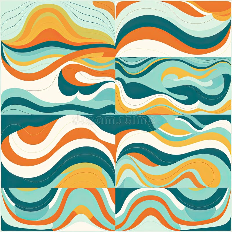 Retro Groovy Burst. Summer and Carnival Backdrop with Vibrant Strokes ...