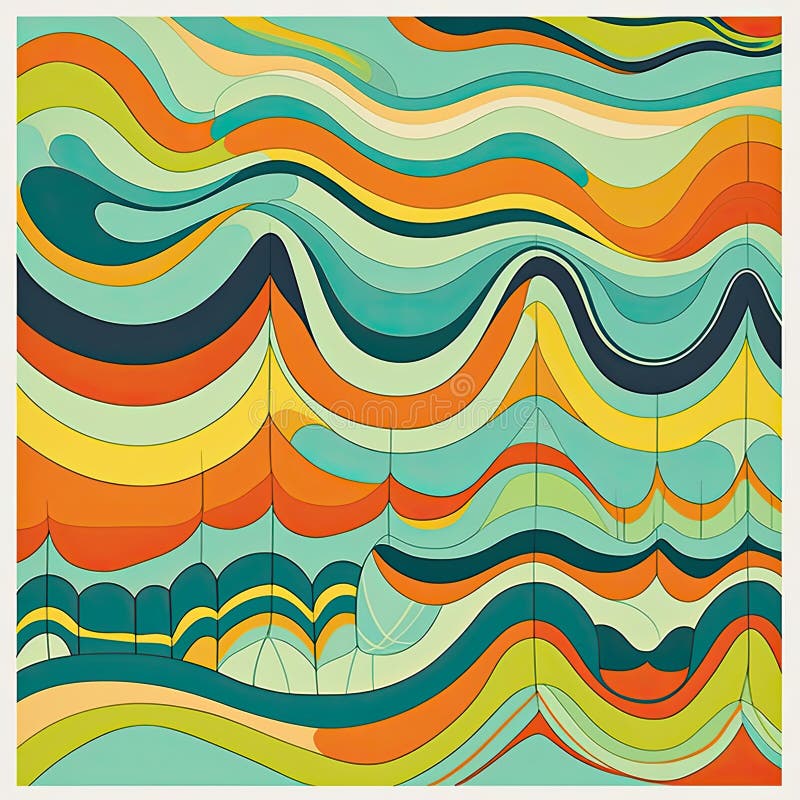 Retro Groovy Burst. Summer and Carnival Backdrop with Vibrant Strokes ...