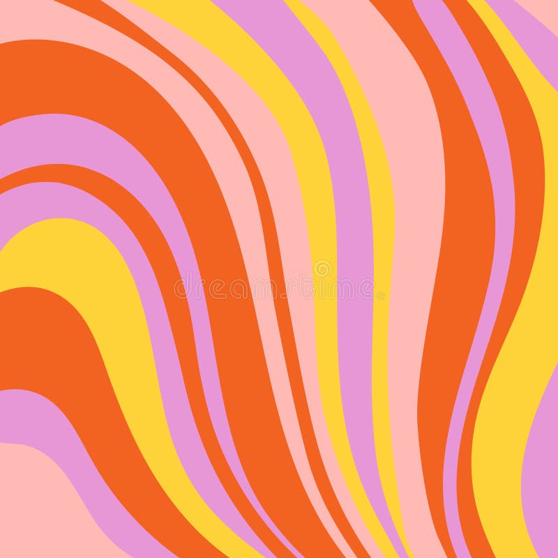 Retro Groovy Colorful Abstract Art Template Set Stock Vector ...