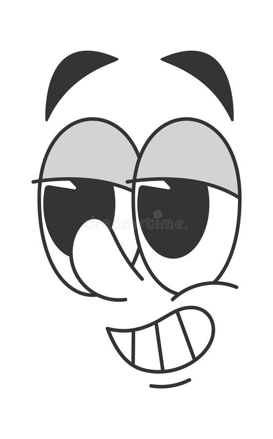 Retro Groovy Face Character Doodle Stock Vector - Illustration of ...