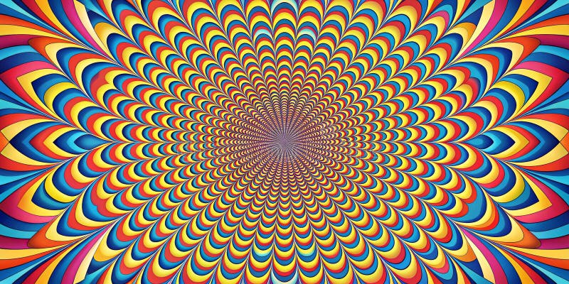 Retro Groovy Psychedelic Optical Illusion Background Creative AI Stock ...