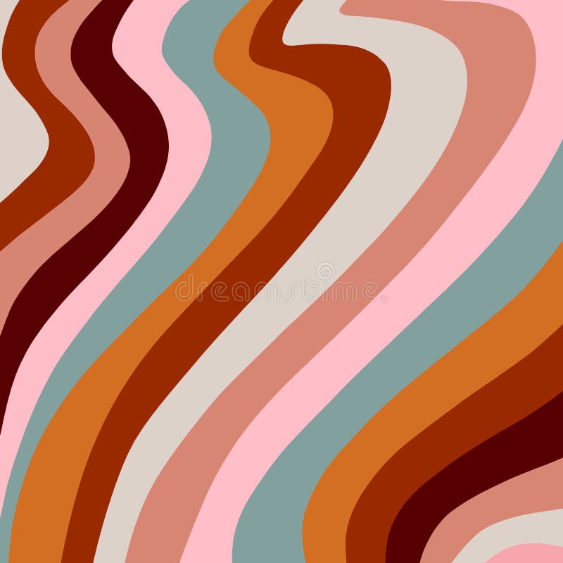 Retro Groovy Swirls Background Vector Illustration Design Stock Vector ...