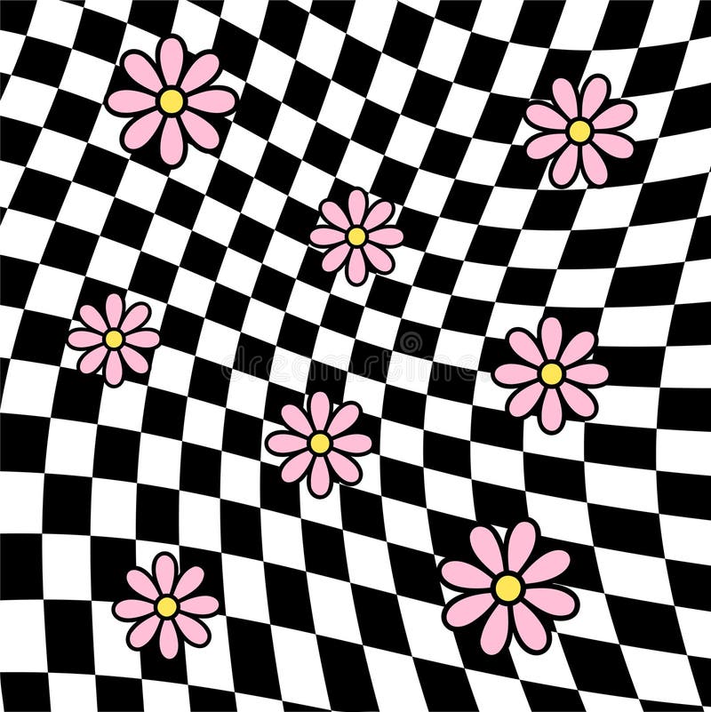 Pink And Black Checkered Wallpaper