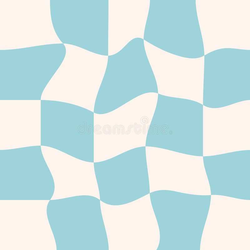 Retro Groovy Wavy Psychedelic Checkerboard Check Y2K 90s. Geometric ...