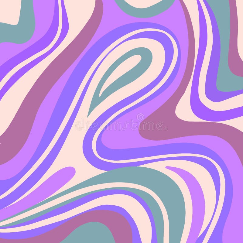 Retro Groovy Wavy Swirls Vector Background Design Stock Vector