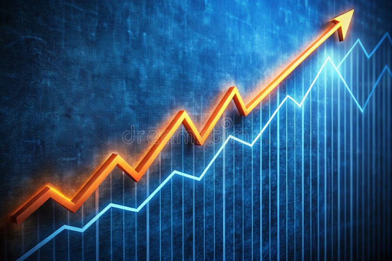 Retro Growth Chart with Glowing Line Graph a Vintage Visual for ...