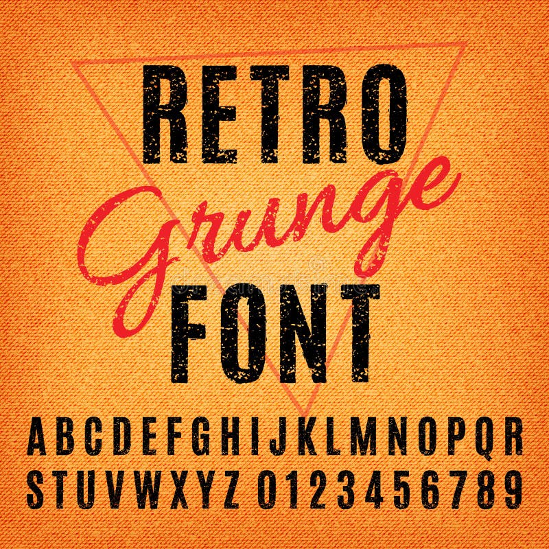 Retro Grunge Font stock vector. Illustration of retro - 88624898