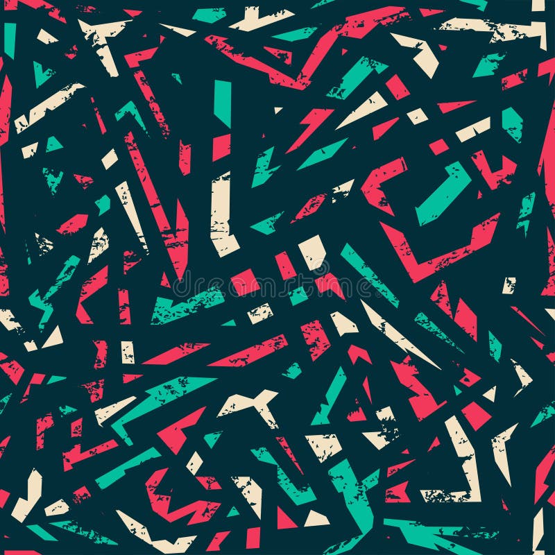 Retro Grunge Line Seamless Pattern Stock Vector - Illustration of ...