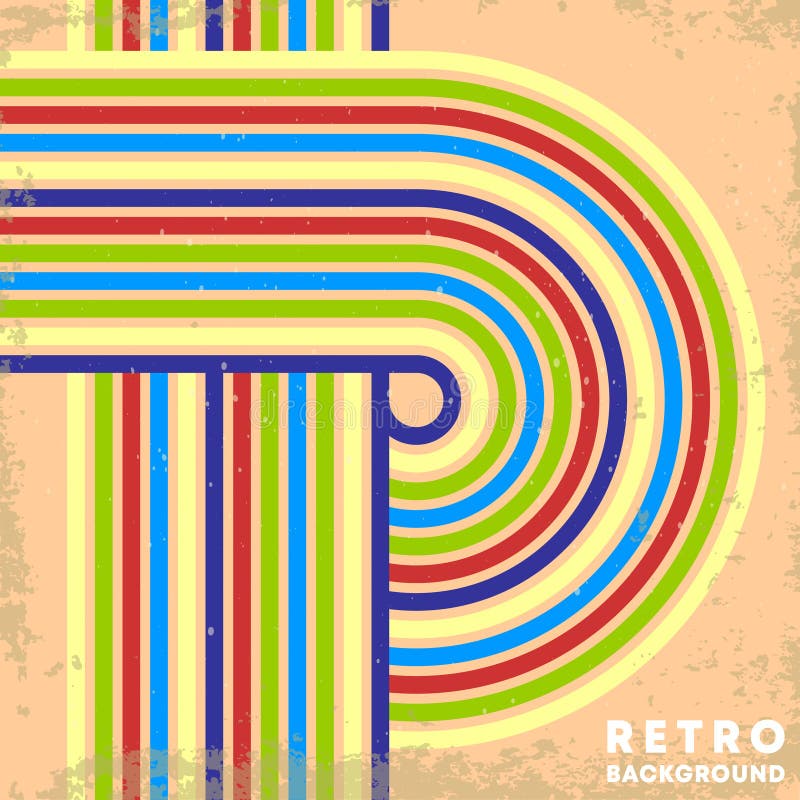 Retro Grunge Texture Background with Vintage Striped Lines. Vector ...