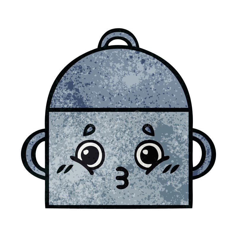 Retro Grunge Texture Cartoon Cooking Pot Stock Vector - Illustration of ...