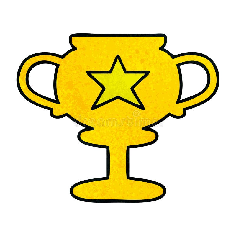 Cartoon Gold Cup Reward Award Cute Illustration Retro Freehand Free ...