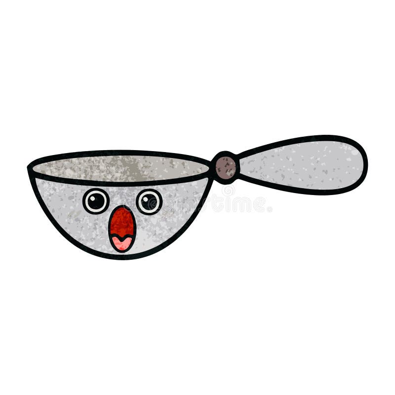 Retro Grunge Texture Cartoon Measuring Spoon Stock Vector ...